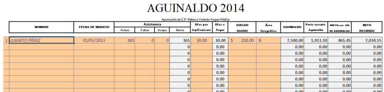 Calculadora de Aguinaldo 2014 en Excel. » ElConta.MX