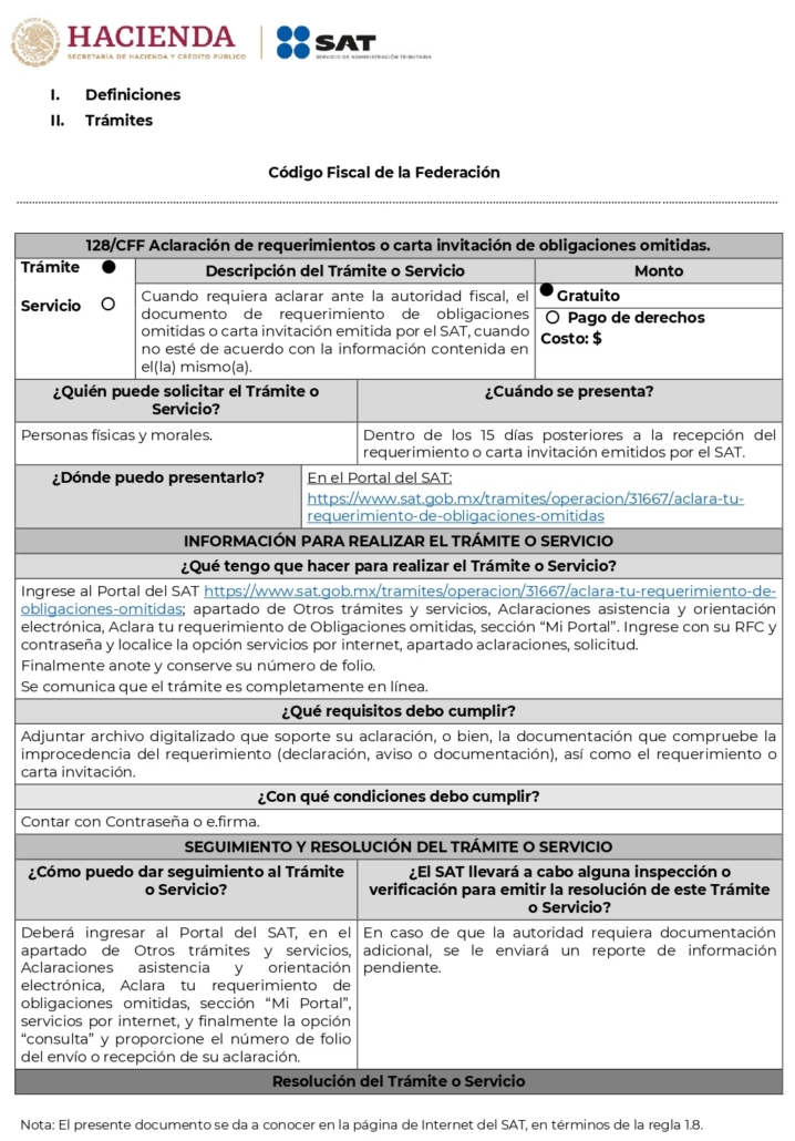Aclaración de requerimientos o carta invitación de obligaciones ...
